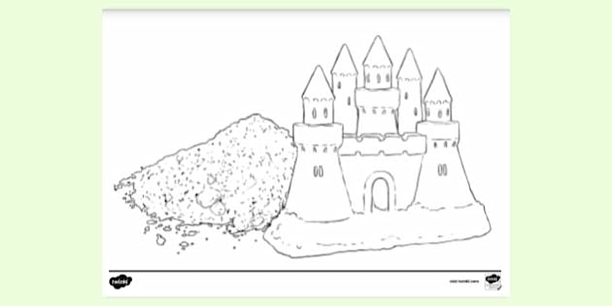 Pile of Sand Colouring Sheet (teacher made) - Twinkl