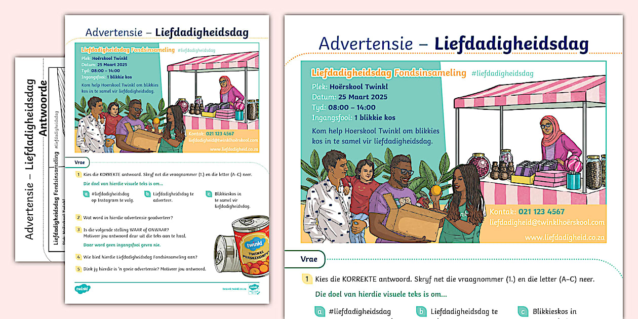 Advertensie - Liefdadigheidsdag Fondsinsameling - Twinkl