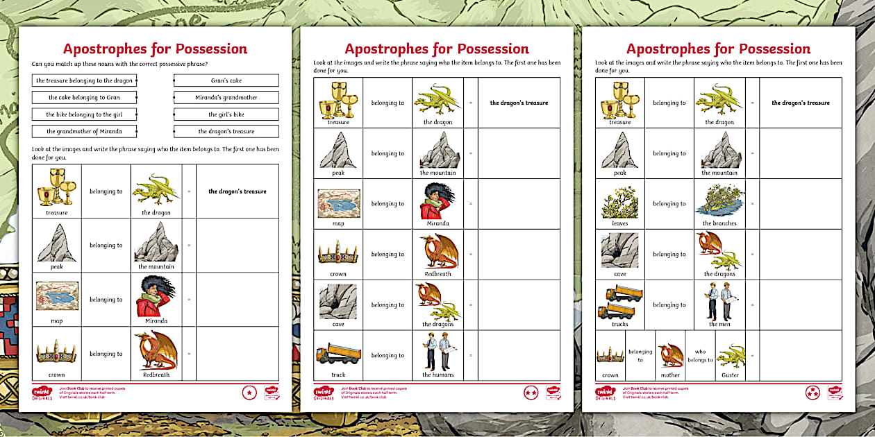 The Wyrmstooth Crown Apostrophes for Possession Worksheet