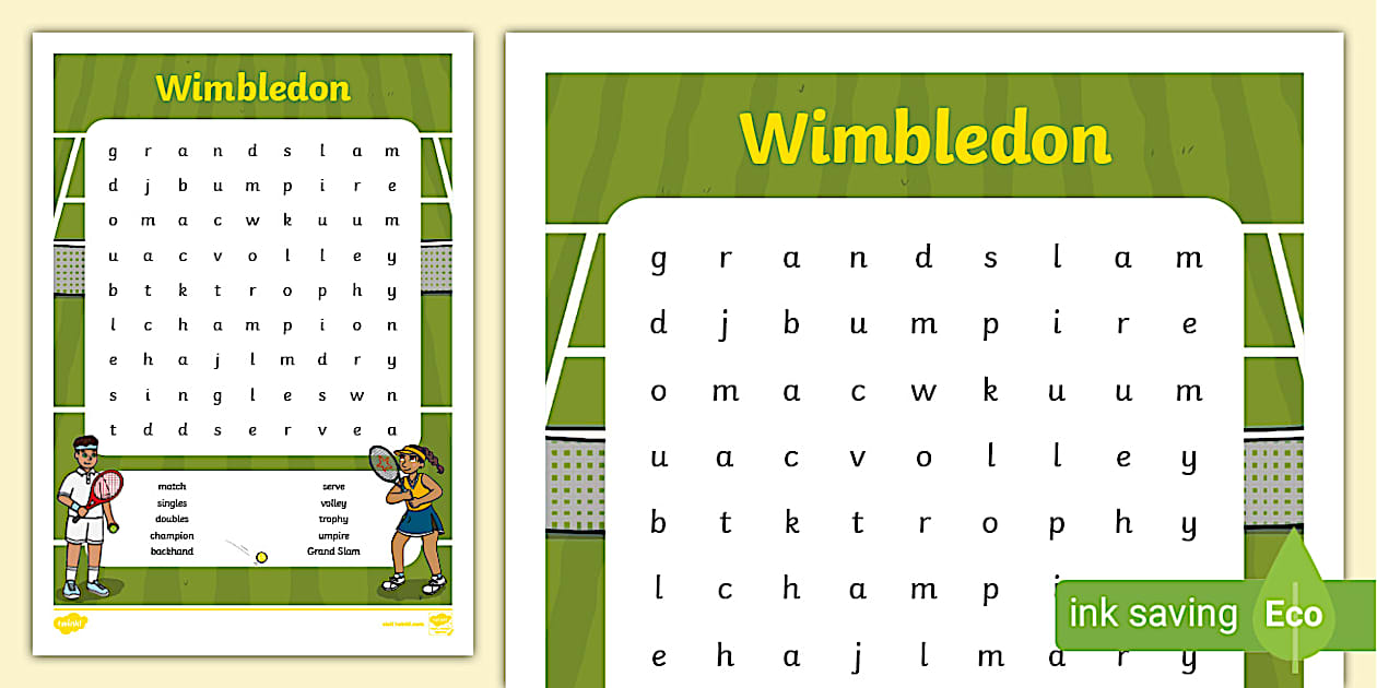 Wimbledon Word Search | Wimbledon Activities KS1 - Twinkl