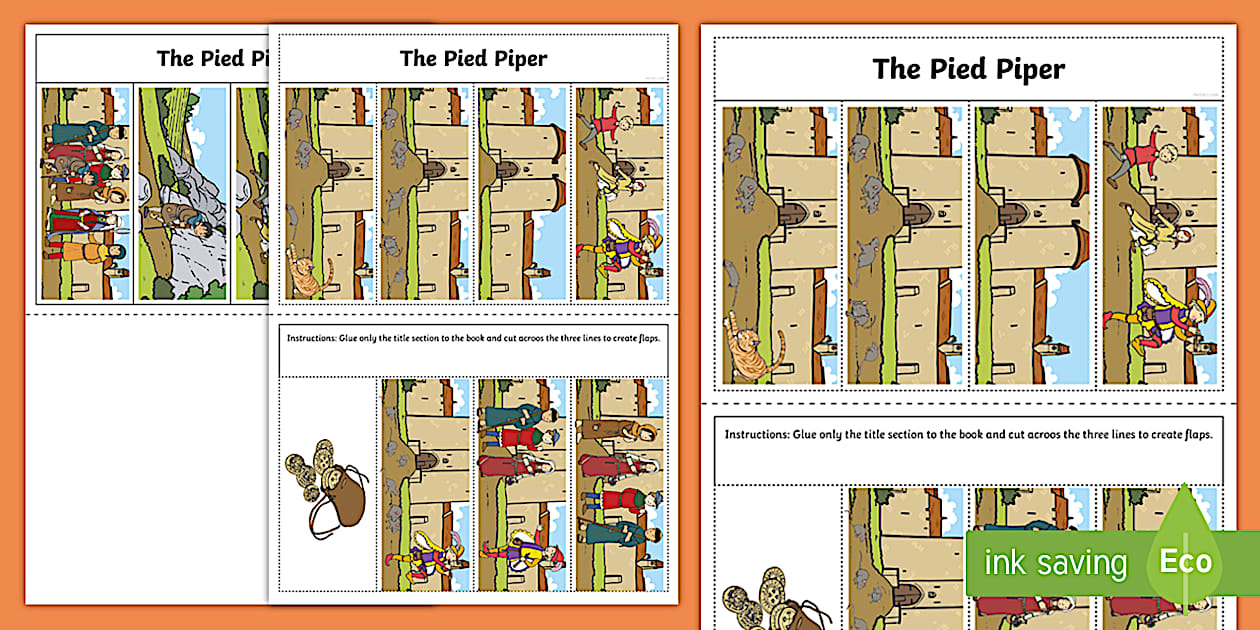 The Pied Piper Story Writing Flap Book (l'enseignant a fait)