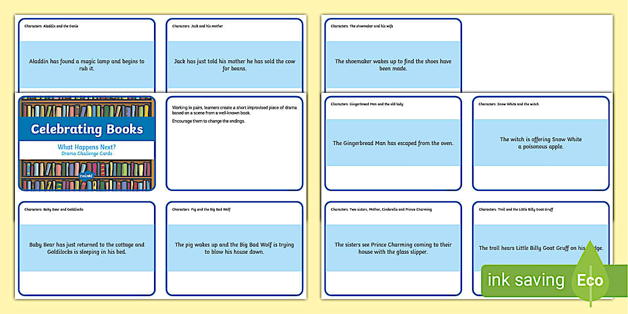 Celebrating Books Drama Challenge Cards (teacher made)