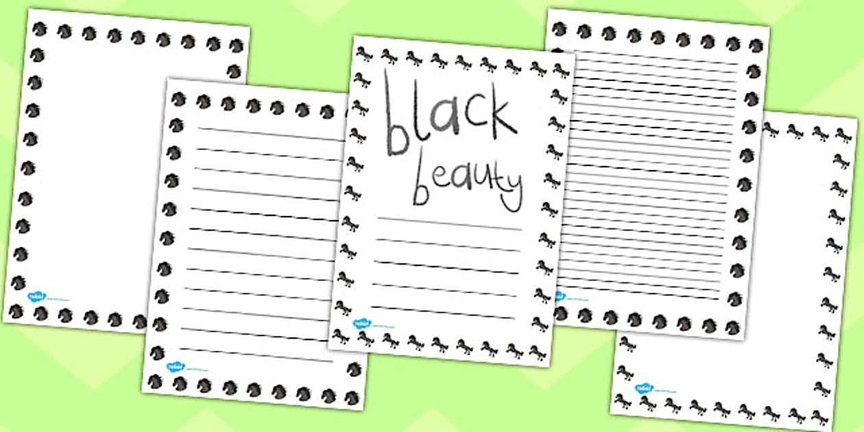 Editable Black Beauty Page Borders (teacher made) - Twinkl