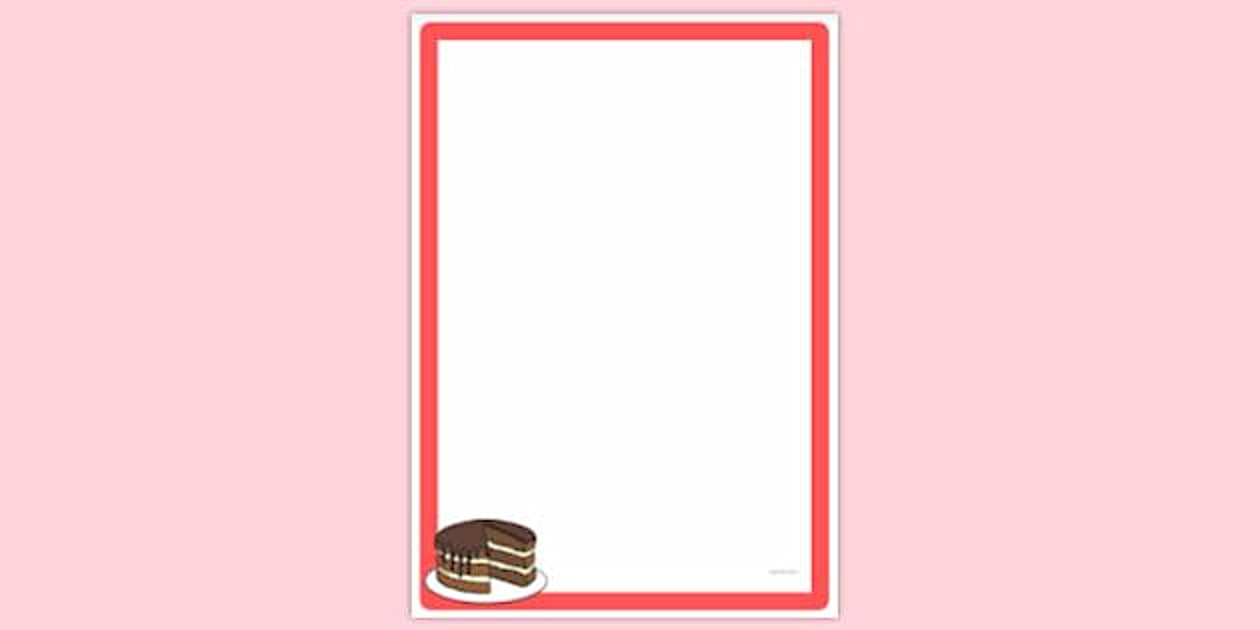 Simple Chocolate Cake Page Border | Page Borders | Twinkl