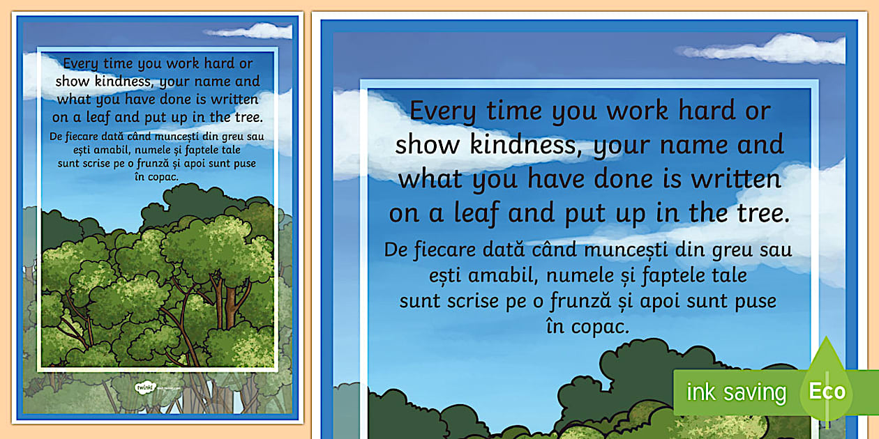 Achievement Tree Motivational Poster English/Romanian - Achievement Tree