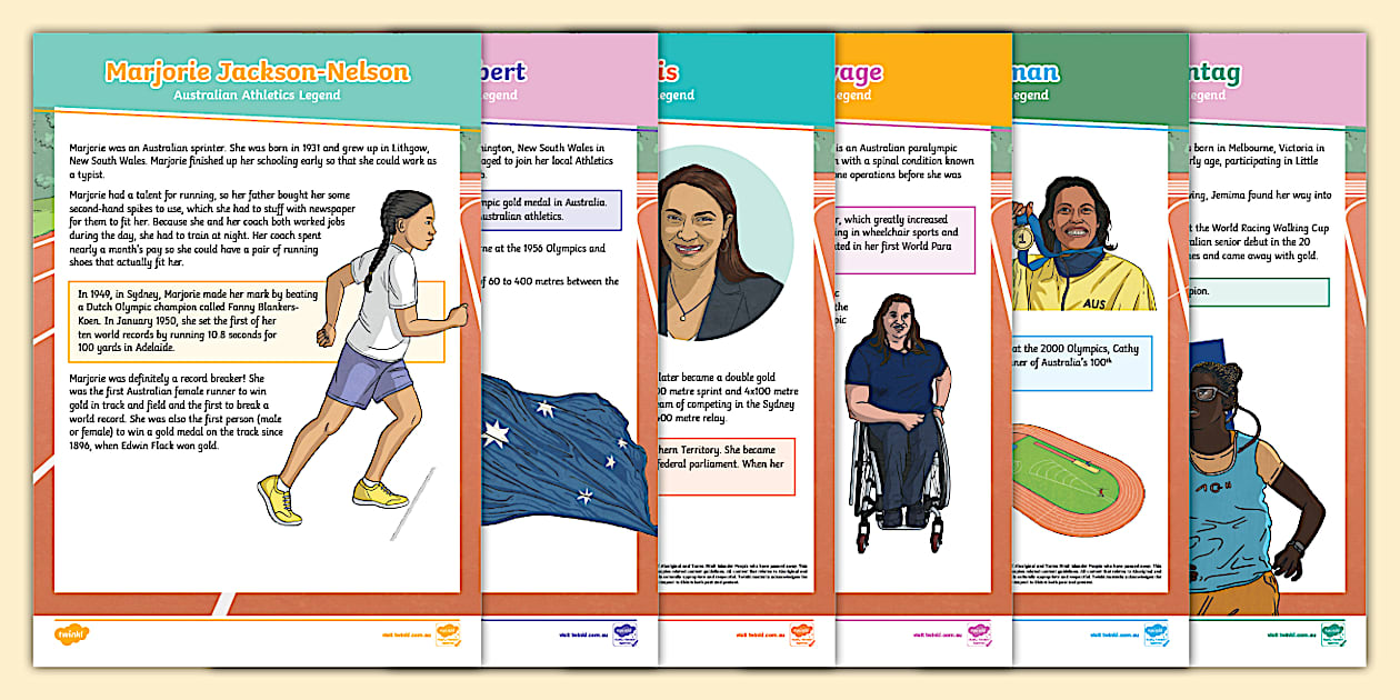 Australian Female Track Legends of Athletics Fact Files