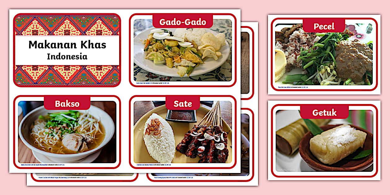 Flashcard Makanan Indonesia (teacher made) - Twinkl