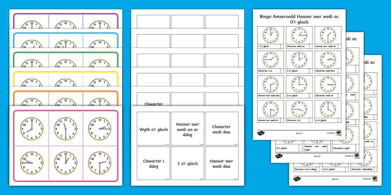 Bingo Amser (teacher made) - Twinkl
