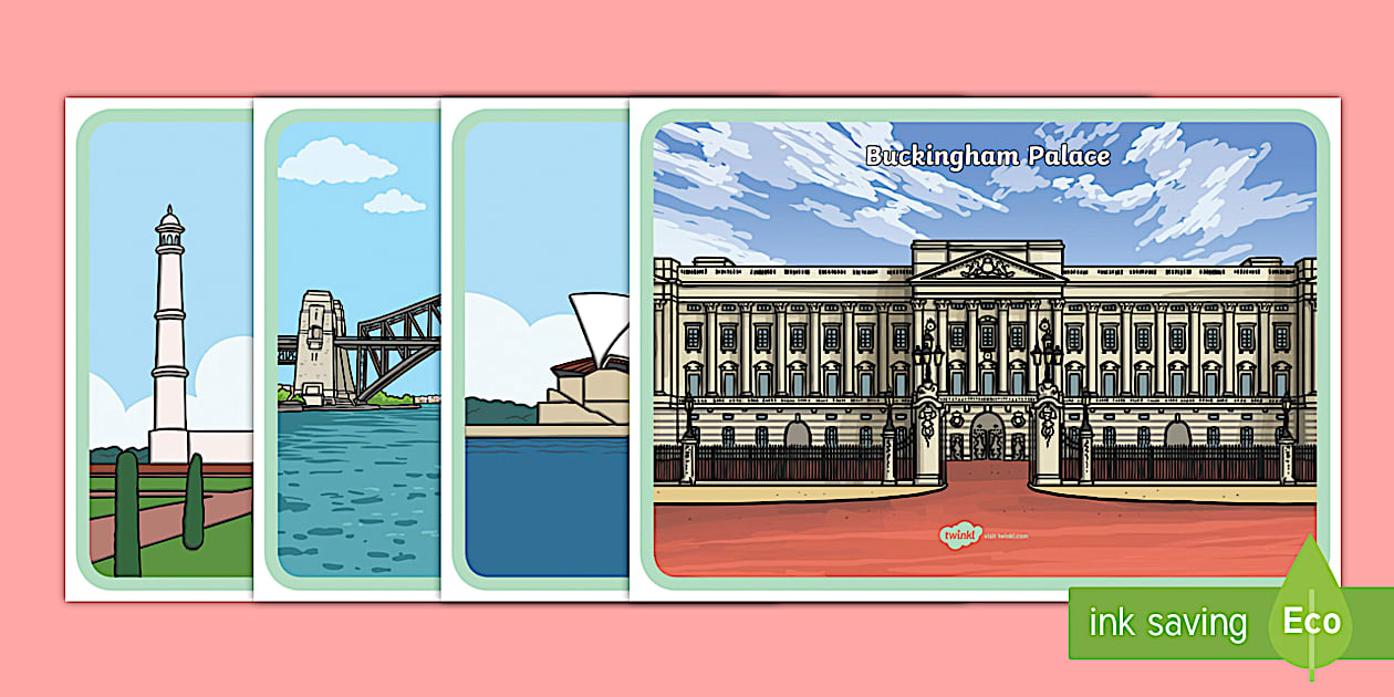 World Landmarks Group Display Posters (teacher made)