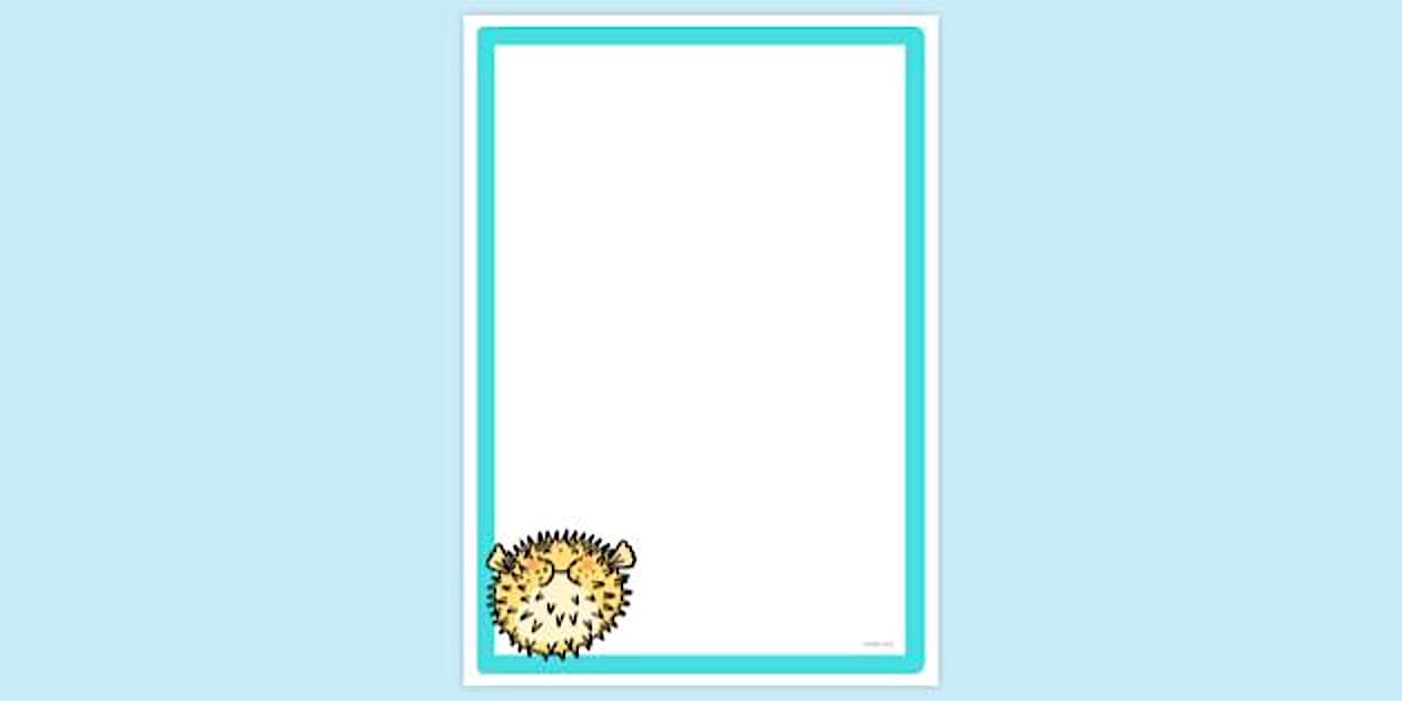 Puffer Fish Page Border | Colourful Page Borders | Twinkl