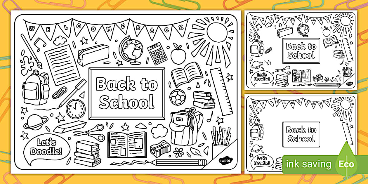 Let's Doodle About Back to School Colouring Pages - Twinkl