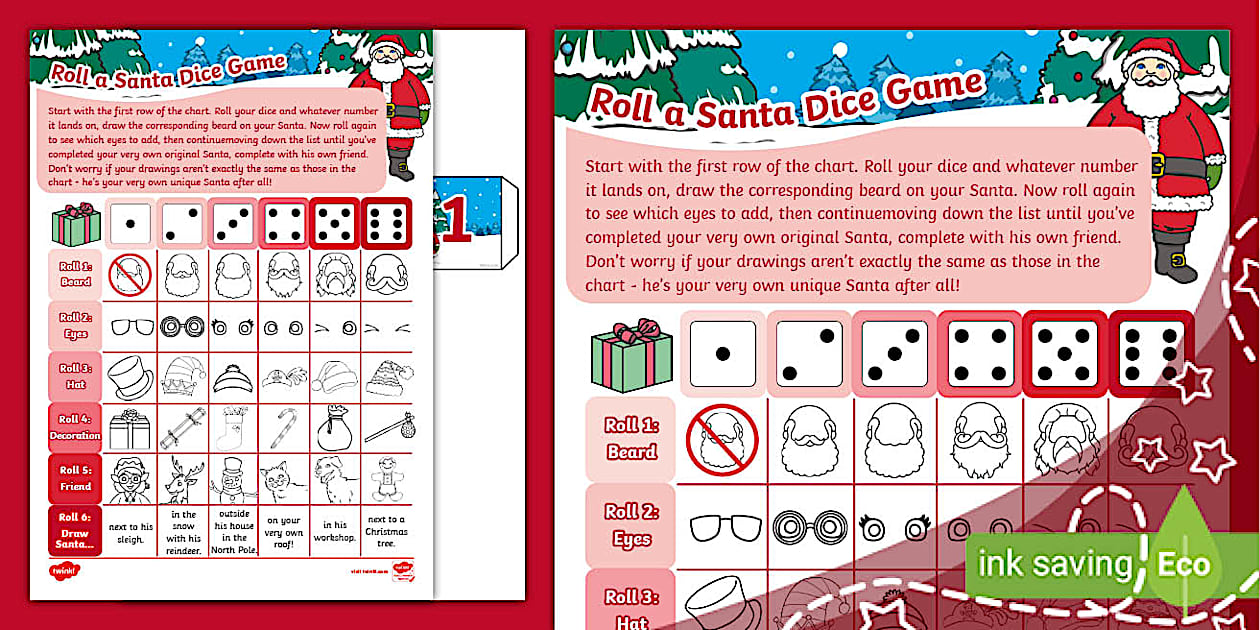 👉 Roll a Santa Dice Game (teacher made) - Twinkl