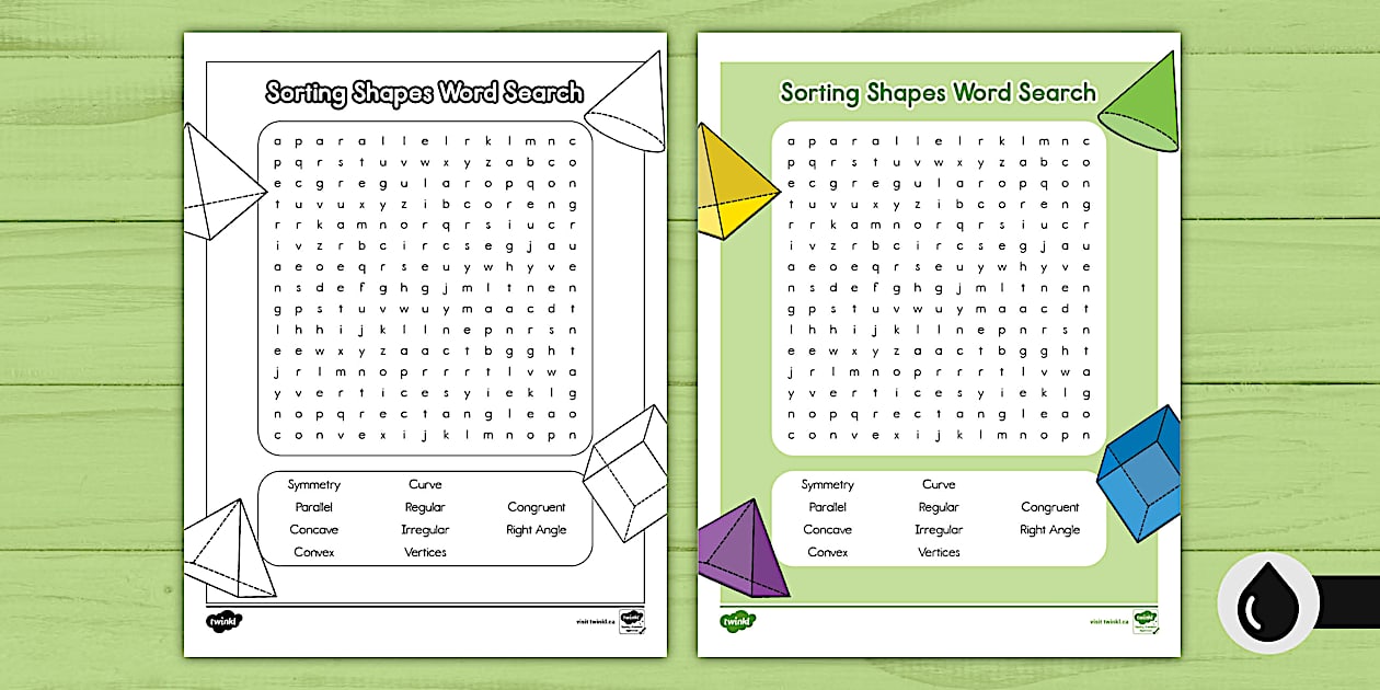 Grade 2 Geometry Wordsearch