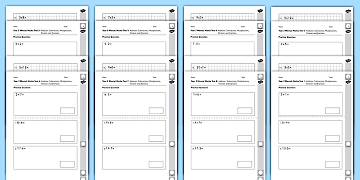 Year 2 Mental Maths Tests | Mental Maths Test Pack | Twinkl