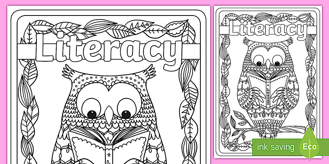 TAS Literacy Mindfulness Colouring Book Cover (teacher made)