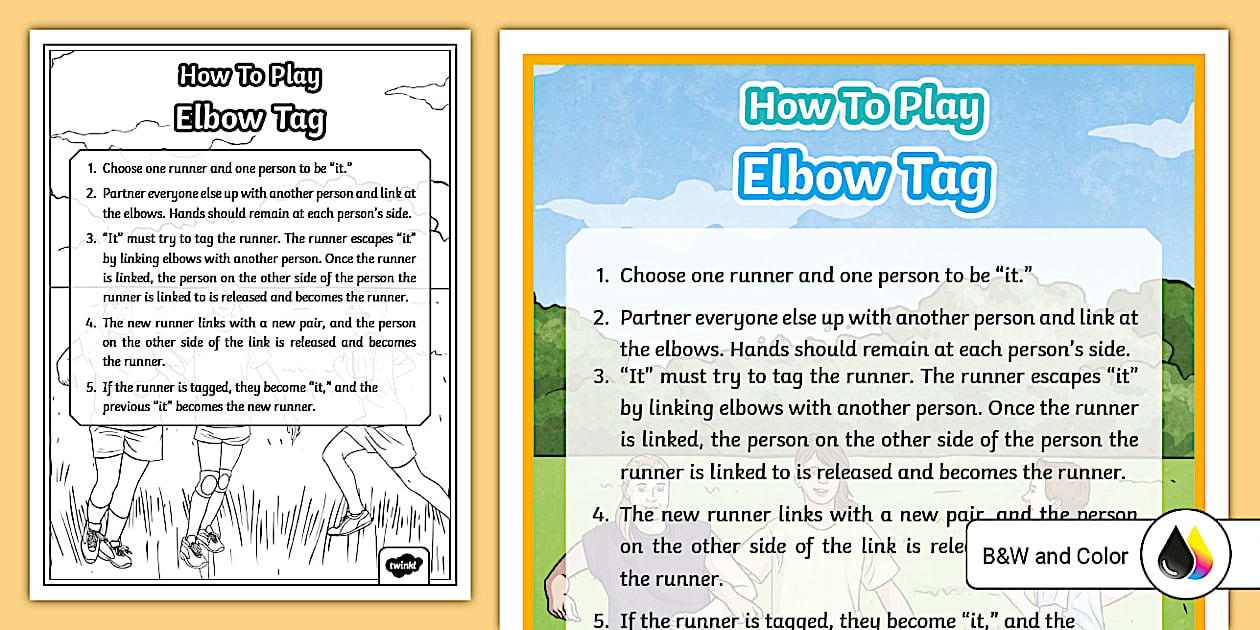 Elbow Tag Game Poster | Summer Activities | Twinkl USA
