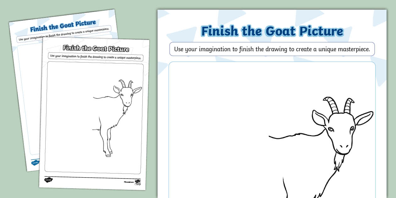 Finish the Goat Picture Worksheet (teacher made) - Twinkl