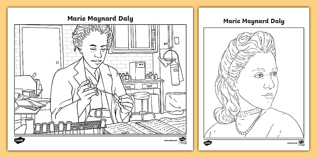 Marie Maynard Daly Coloring Sheets (teacher made) - Twinkl