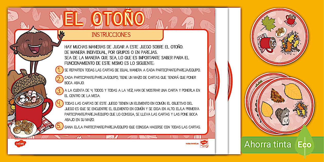 Juego: Busca el elemento repetido - Otoño (Teacher-Made)