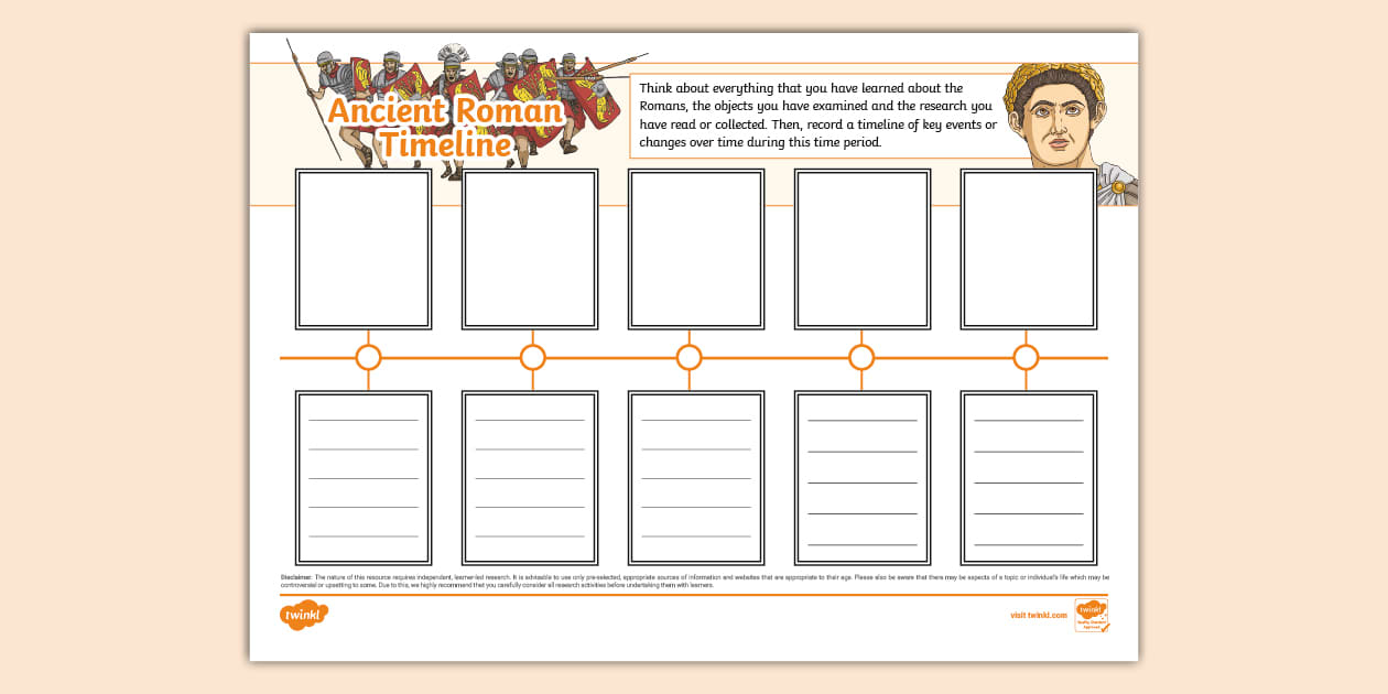 Ancient Roman Timeline Worksheet (Teacher-Made) - Twinkl
