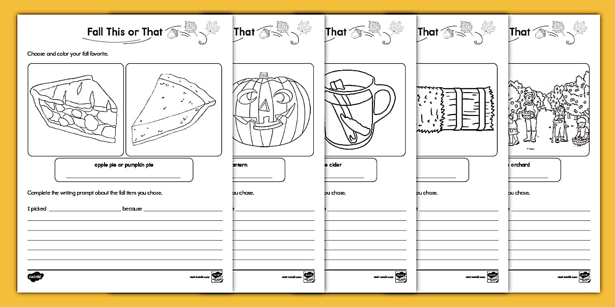 Fall Writing Prompts Kindergarten Resource Pack | Twinkl USA