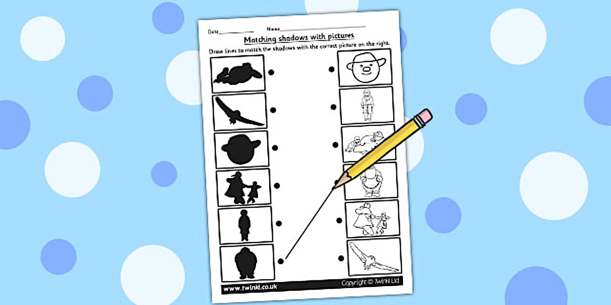 Shadow Matching Worksheet to Support Teaching on The Snowman