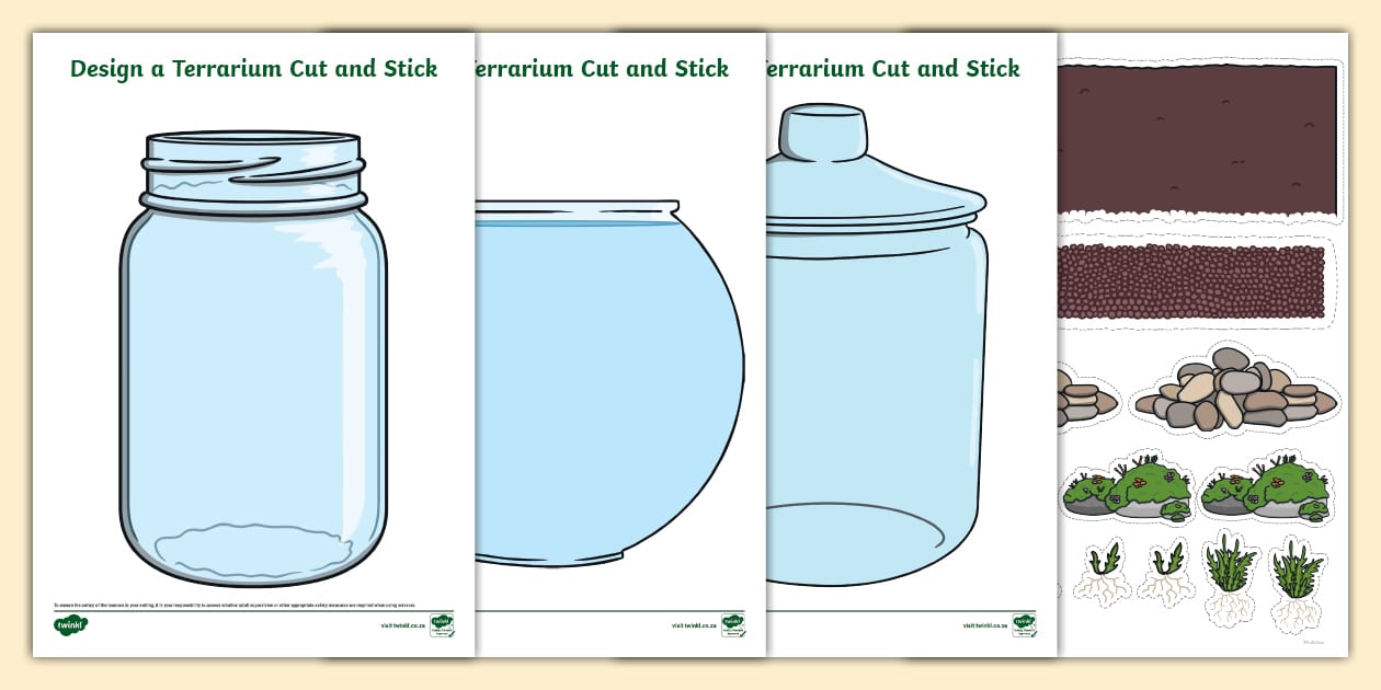 Design a Terrarium Cut and Stick (teacher made) - Twinkl
