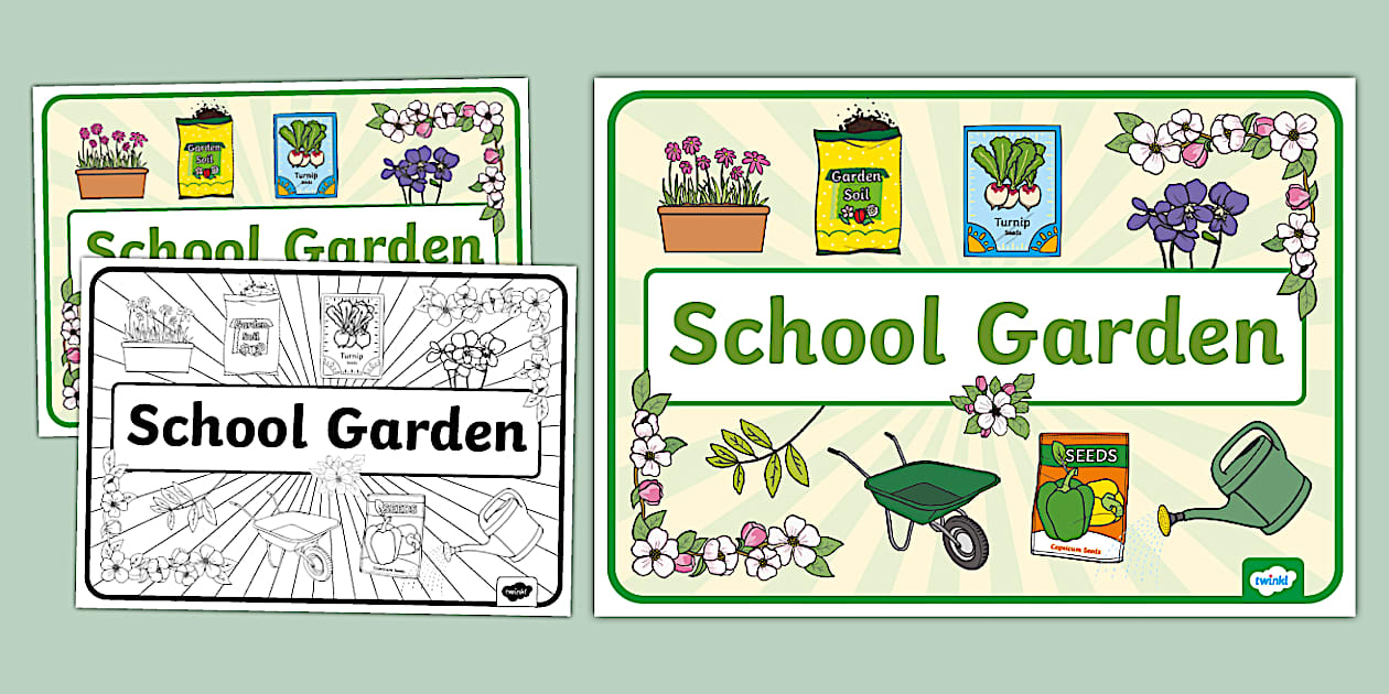 School Garden Display Poster (teacher made) - Twinkl