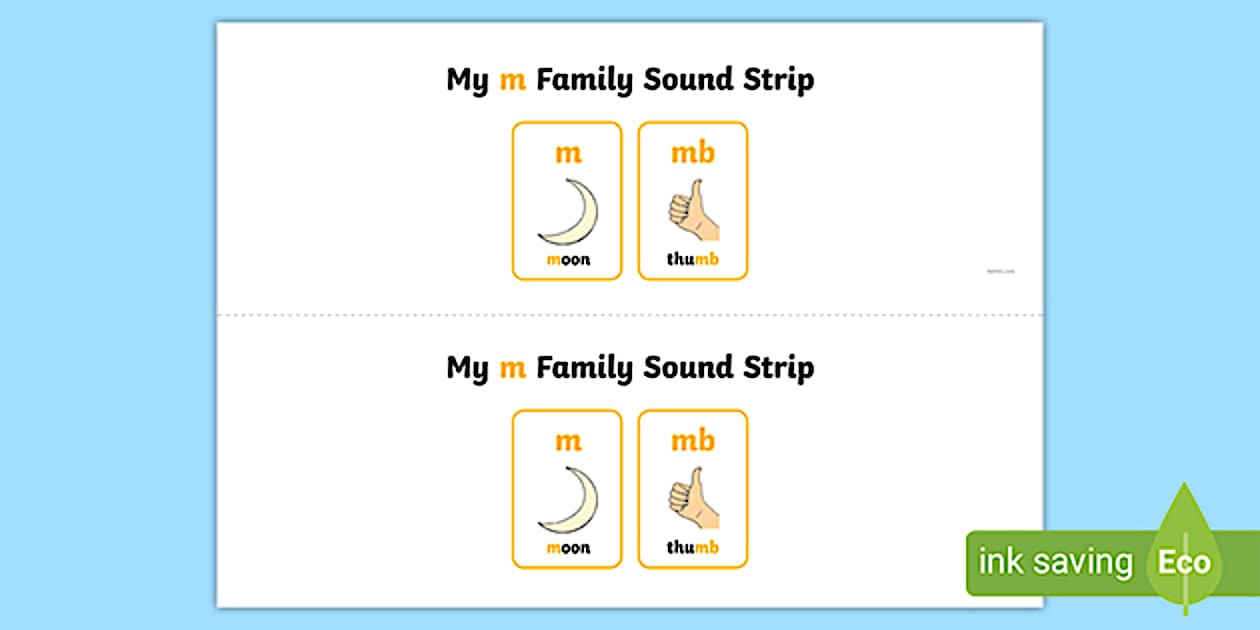 Cursive My m Family Sound Strip (teacher made) - Twinkl