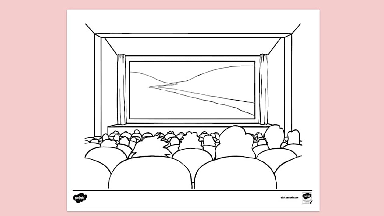 Screening Cinema Colouring | Colouring Sheets (Teacher-Made)