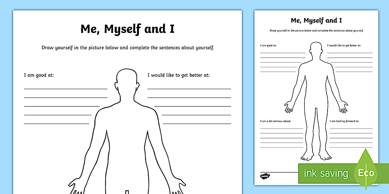 Me, Myself and I Worksheet / Worksheet - KS2 New Class Transition