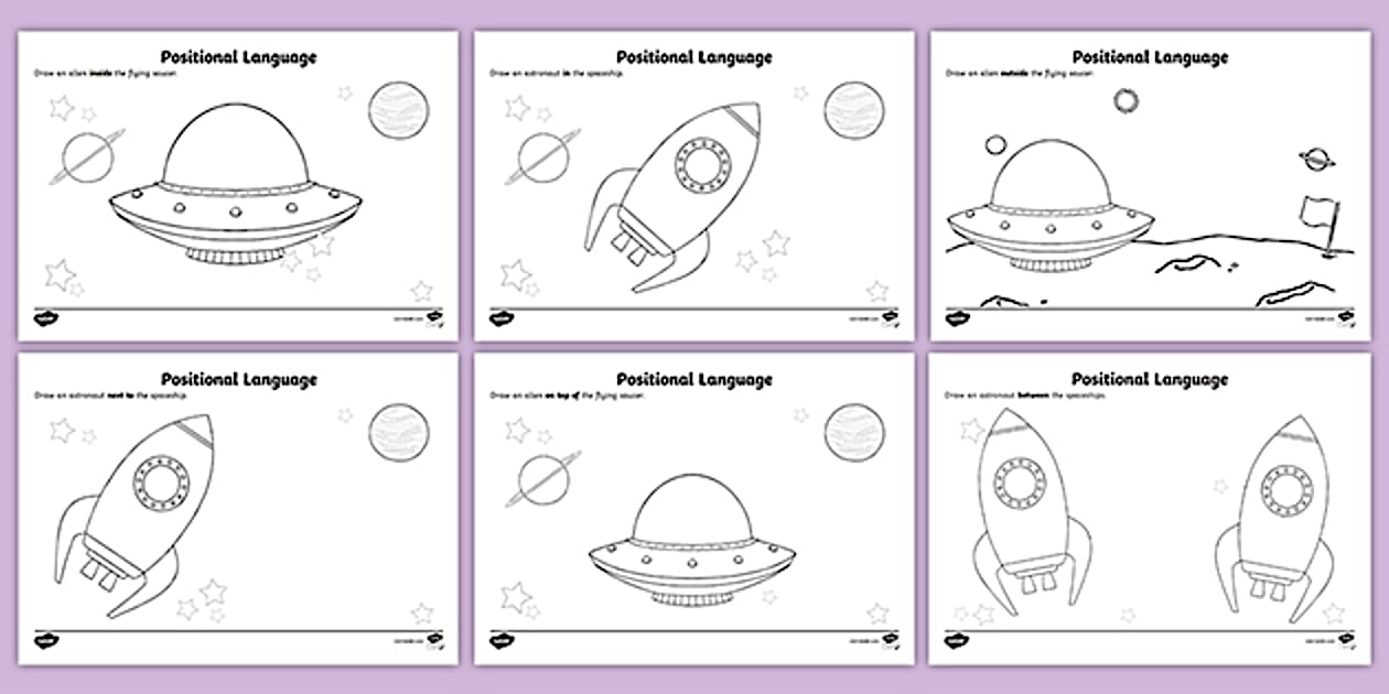 Positional Language Worksheet KS1 | Alien Worksheets