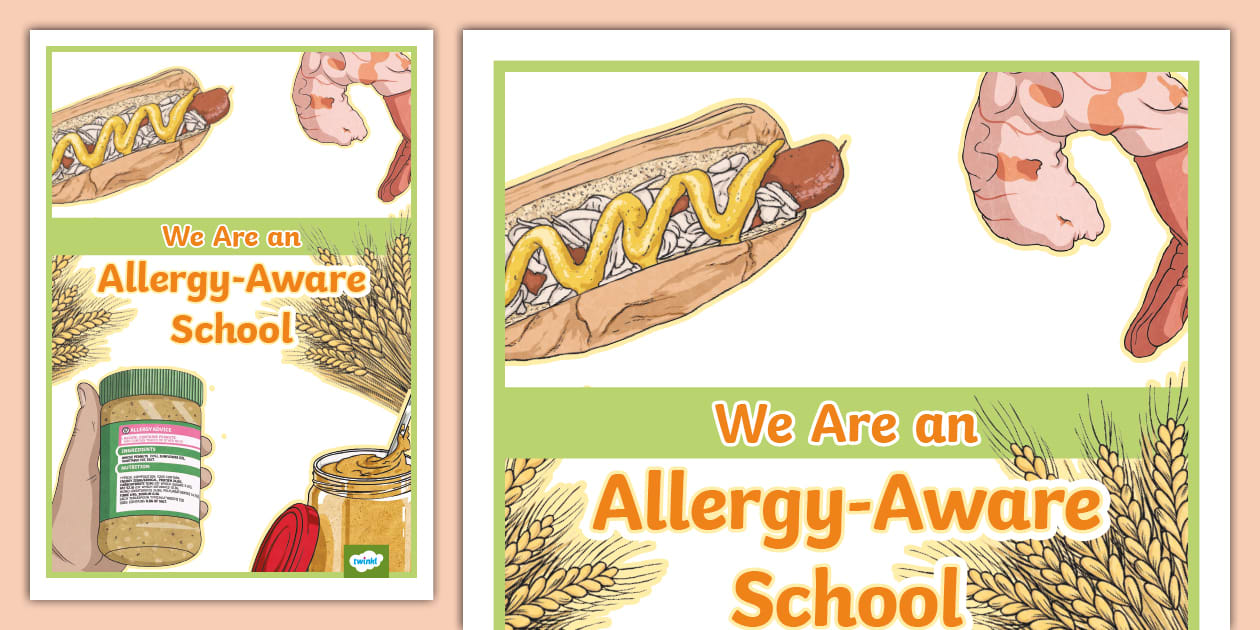 We Are an Allergy-Aware School Display Poster
