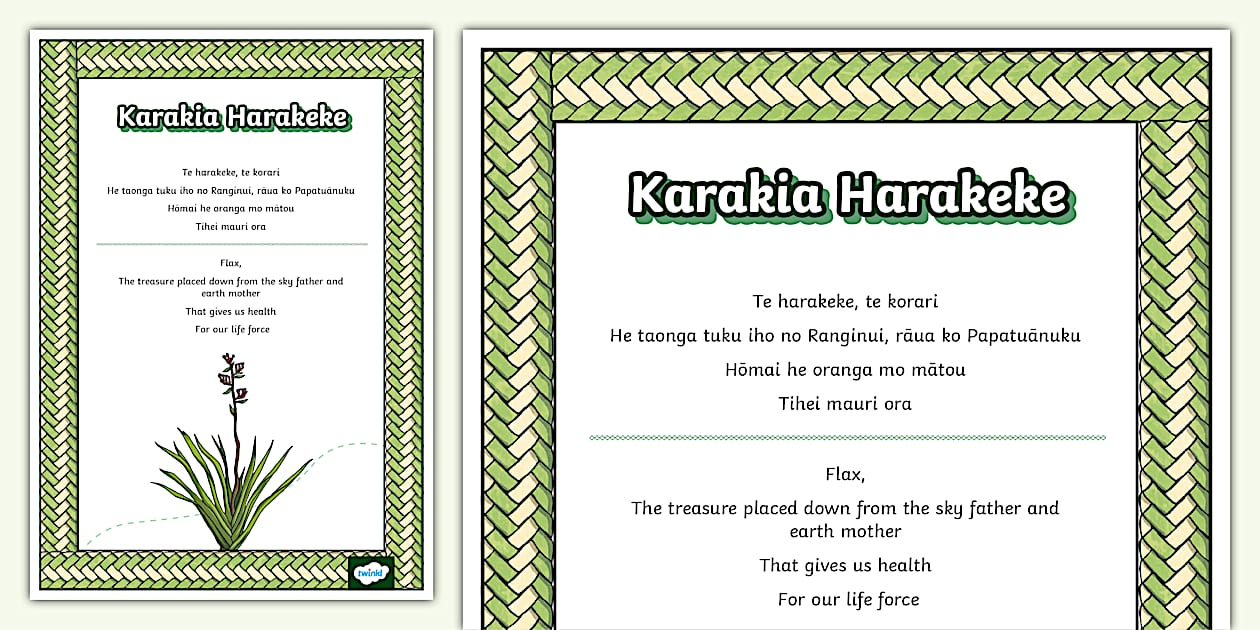 Harakeke Karakia Display Poster