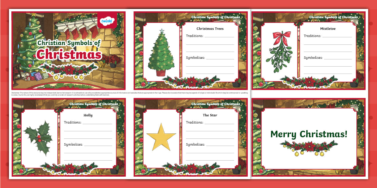 Christian Symbols of Christmas Fact Cards Template - Twinkl