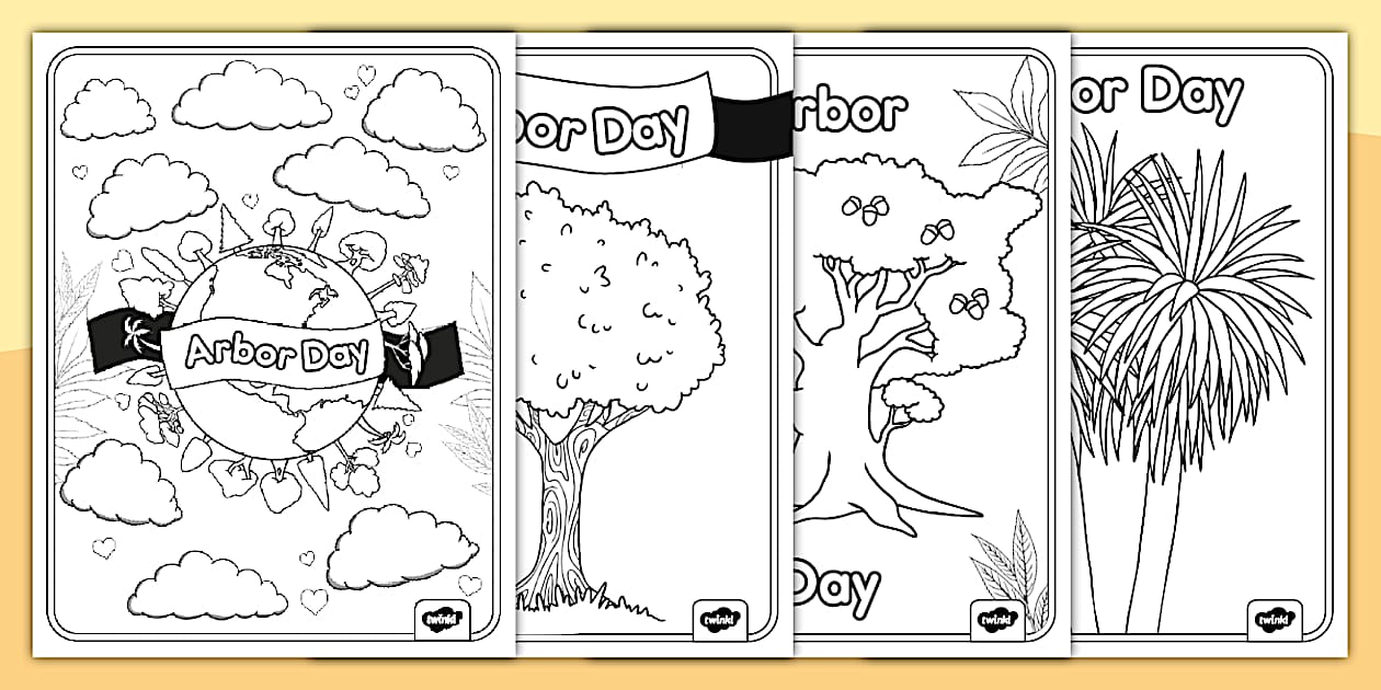 Arbor Day Coloring Sheets (teacher made) - Twinkl