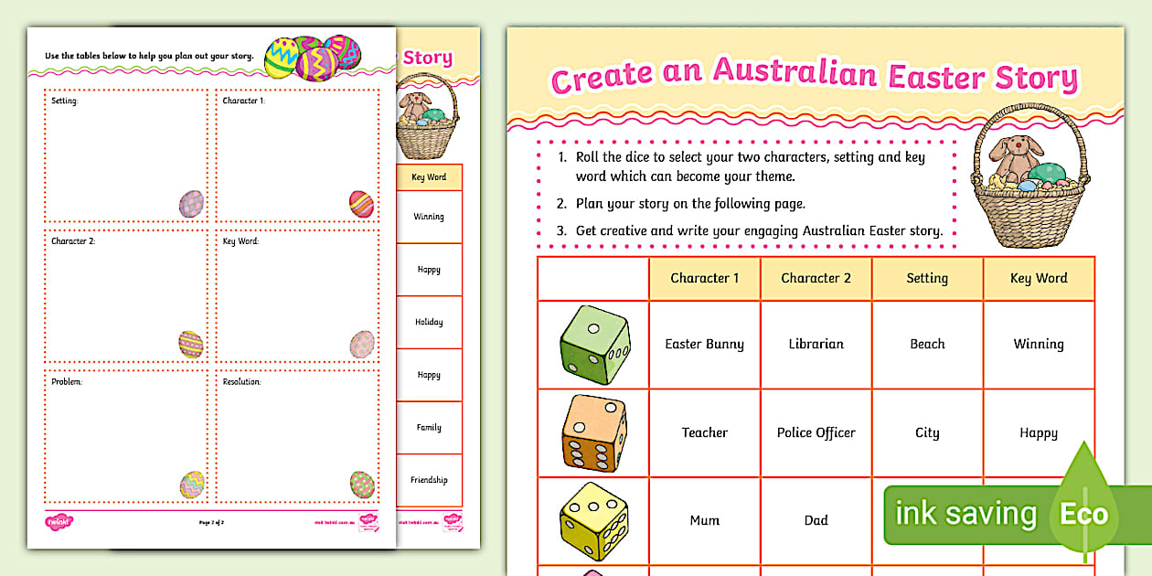 Create an Australian Easter Story Writing Activity