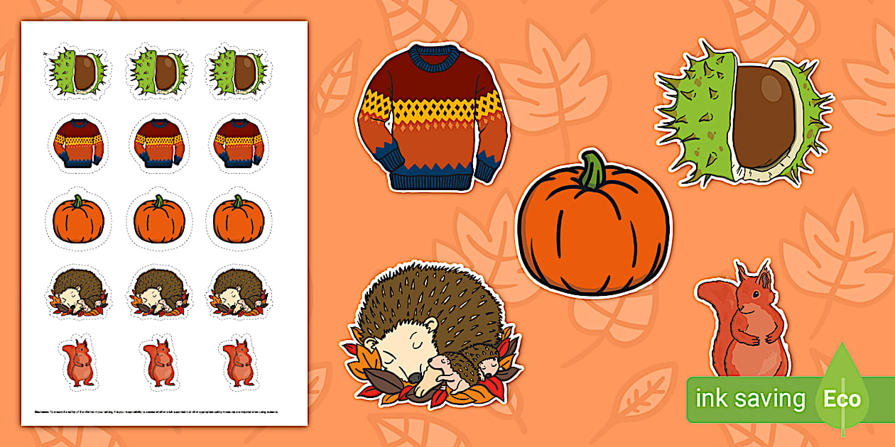 Small Autumn Display Cut-Outs (teacher made) - Twinkl