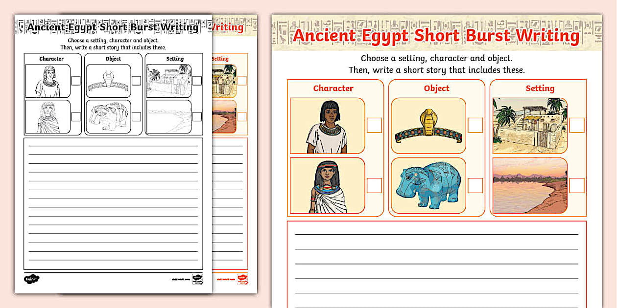 Ancient Egypt Short Burst Writing Template - Twinkl