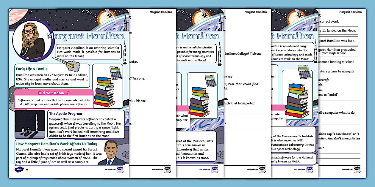 KS1 Margaret Hamilton Differentiated Reading Comprehension