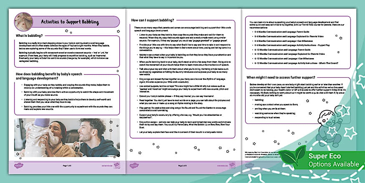 FREE! - Activities to Support Babbling | Parent Support 0-5 Years