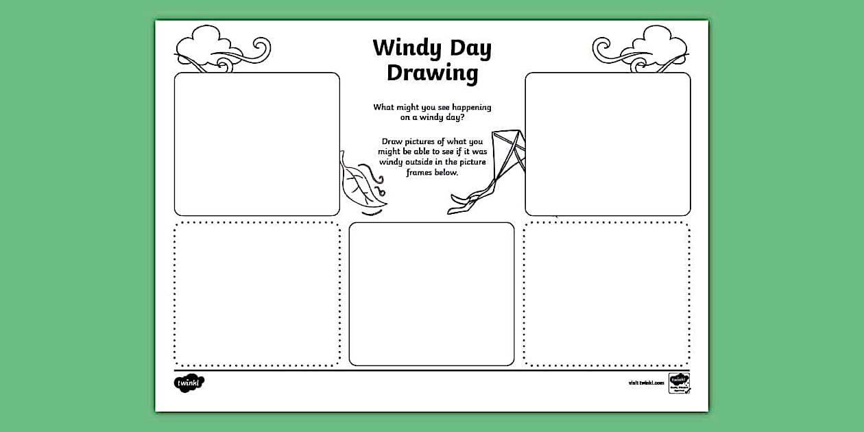 Windy Day Images Drawing Activity (teacher made) - Twinkl
