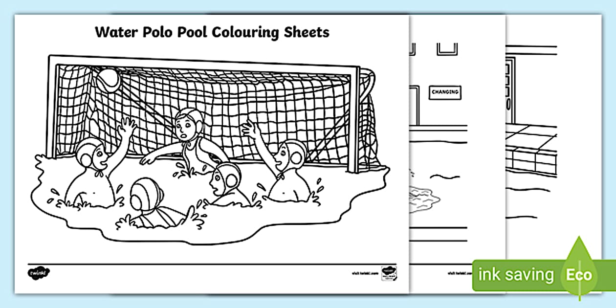 Water Polo Pool Colouring Sheets - Primary Resources