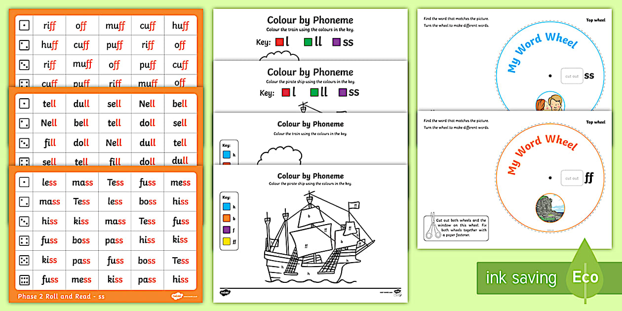 NSW Digraphs ff, ll and ss words - Activity Pack - Twinkl