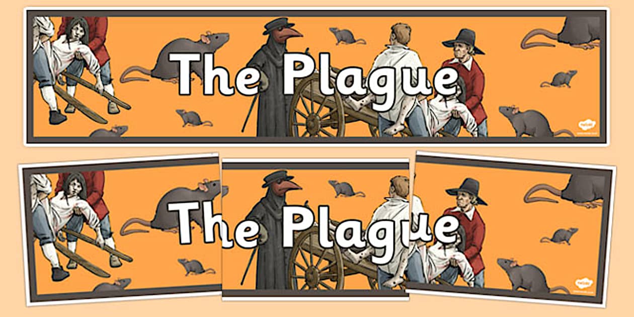 Cursive The Plague Display Banner (teacher made) - Twinkl