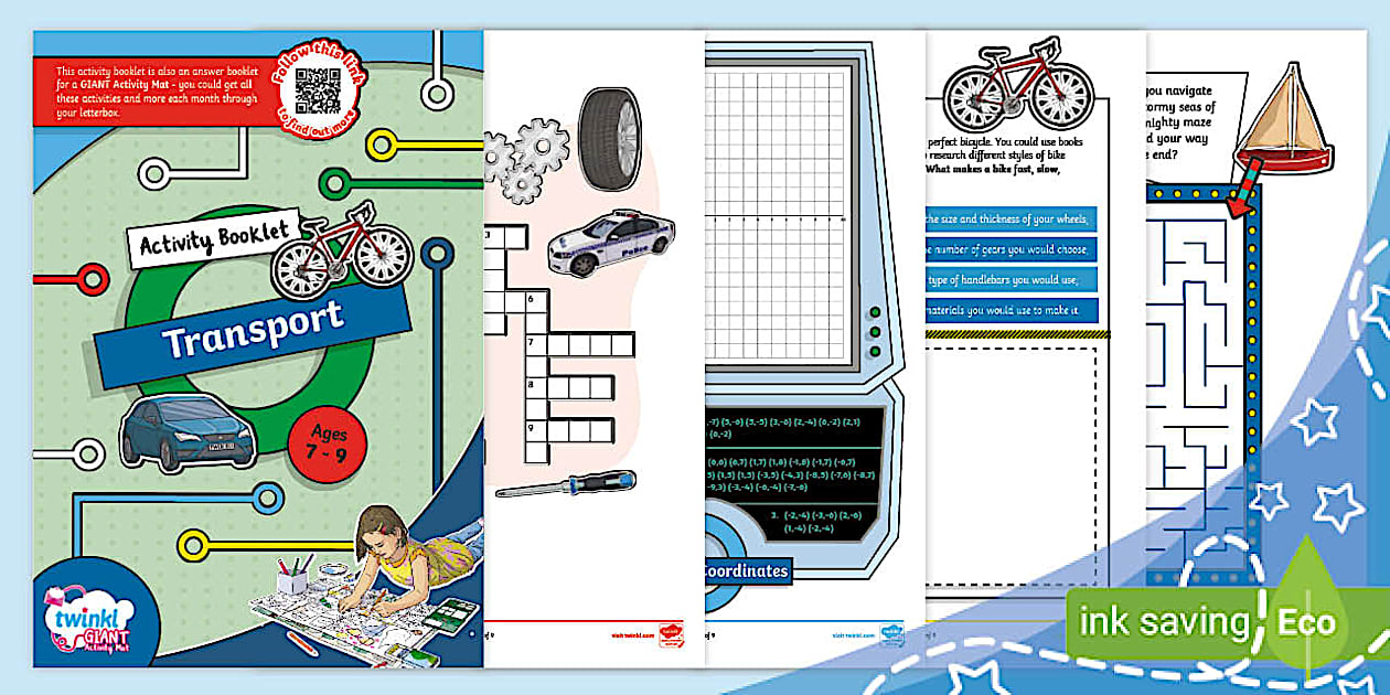 Transport Activity Booklet 7 to 9 years (teacher made)