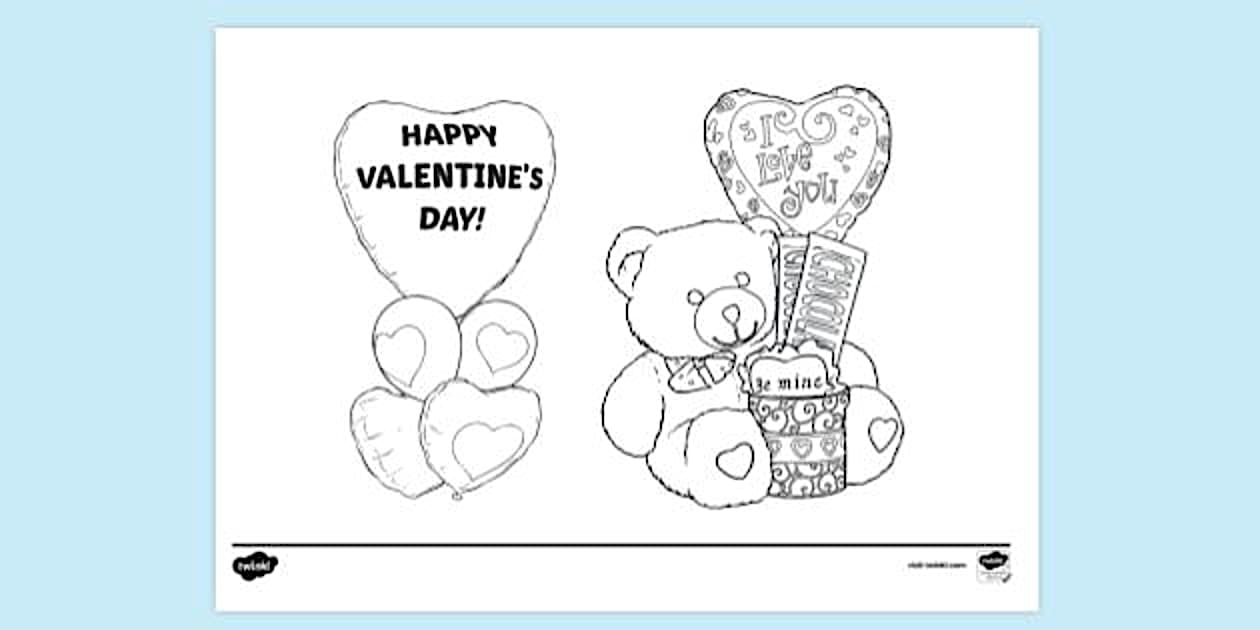 Valentine Colouring Page for Children