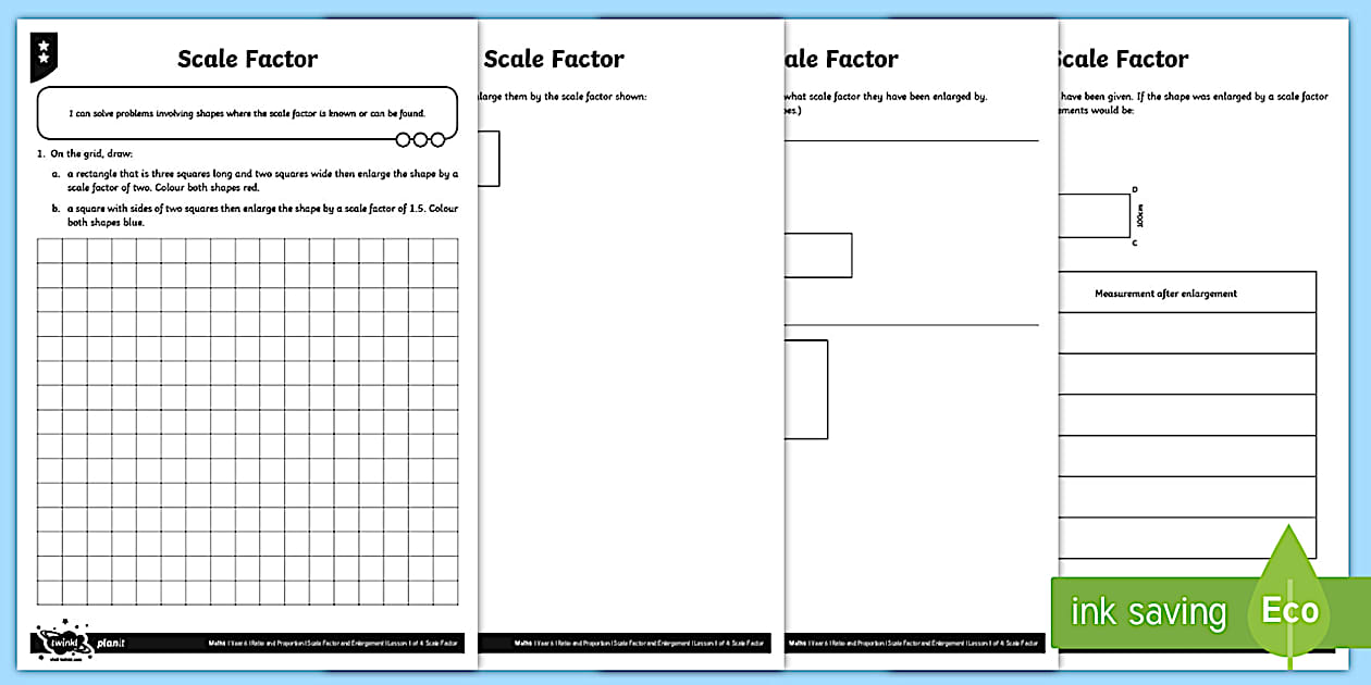 Scale Factor Worksheets | Enlargement Activities - Twinkl