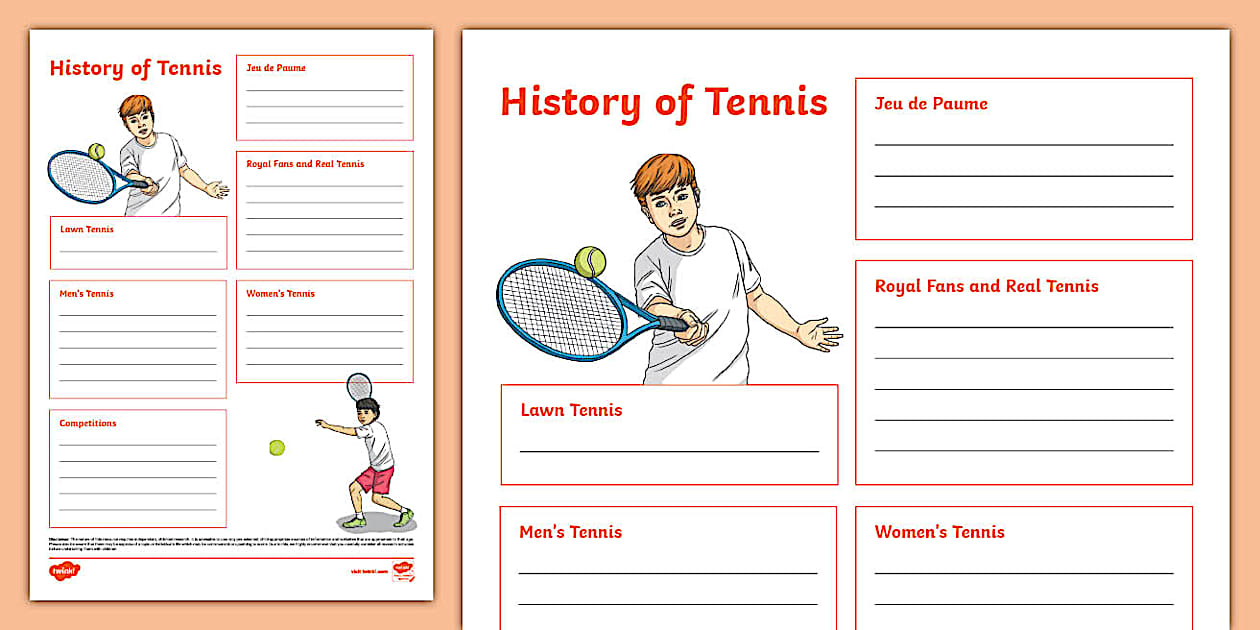 History of Tennis Fact File Template (teacher made) - Twinkl