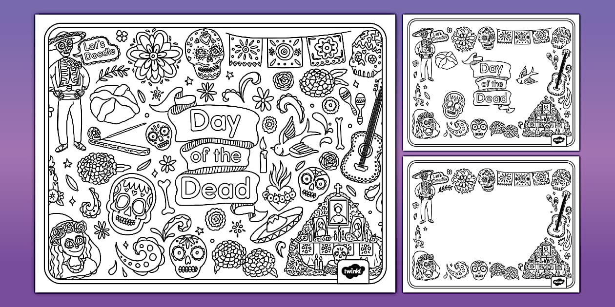 Let's Doodle! Day of the Dead Coloring Sheets (teacher made)